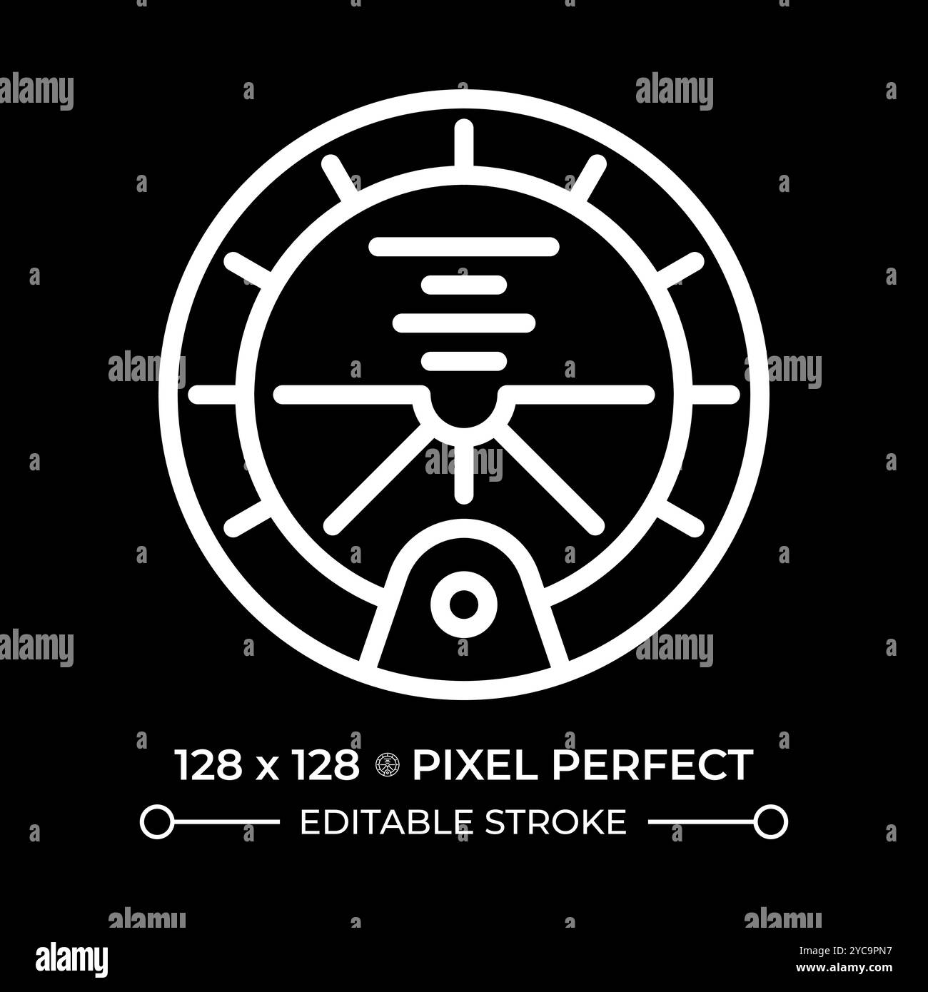 Attitude indicator white linear icon for dark theme Stock Vector Image ...