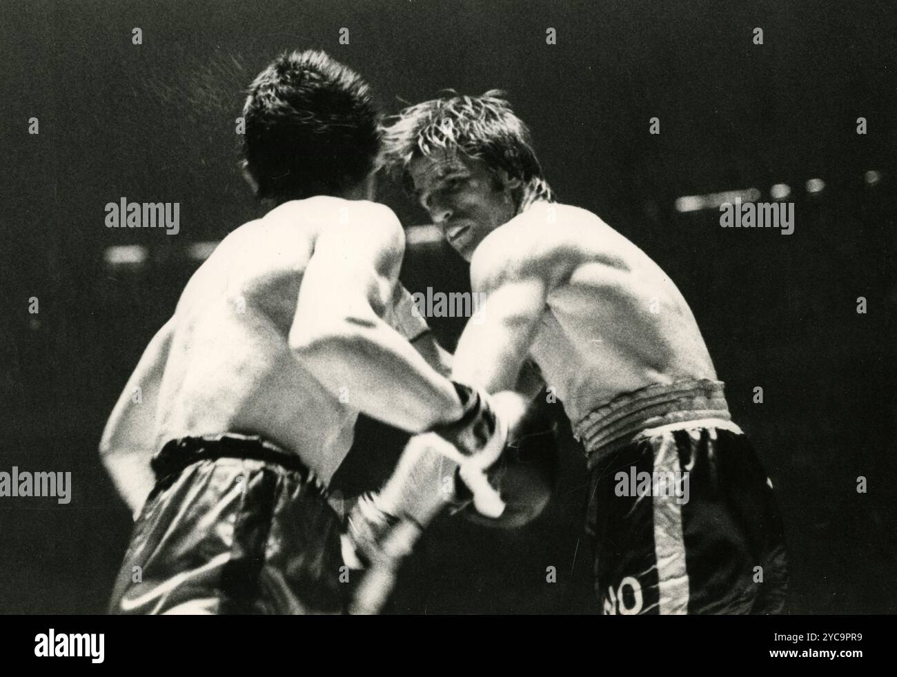 Argentinian professional boxer Carlos Monzon during a match with ...