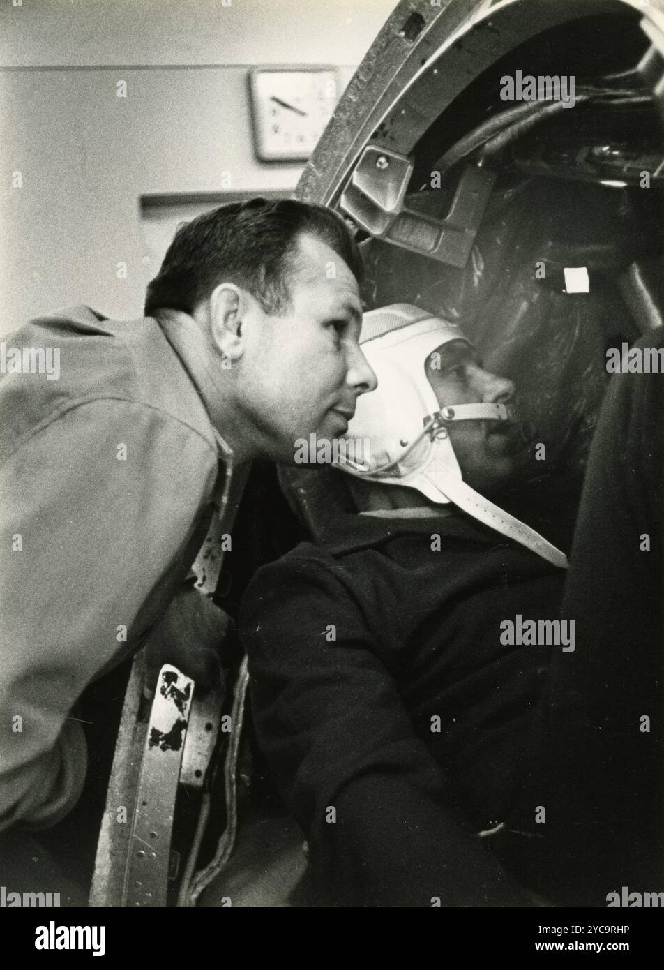 Russian cosmonaut Jurij Gagarin with Vladimir Korolev training, Russia ...