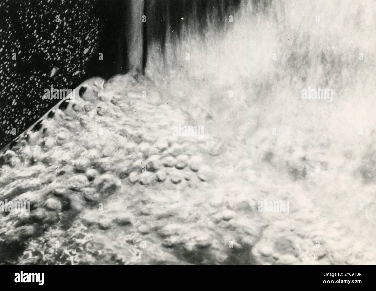 Russian science and technology from the 1970s: Factory waterfall Stock ...