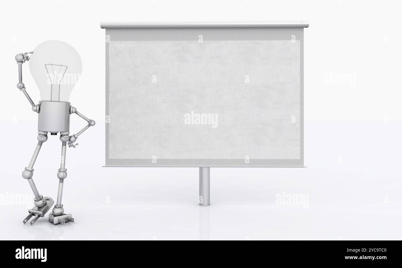 Light bulb figure with a projection screen Stock Photo - Alamy