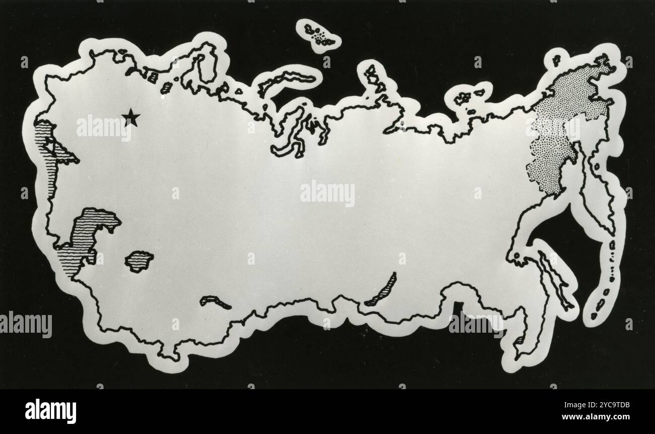 Map of Chukotka National Okrug of Magadan Region, Russia 1970s Stock ...