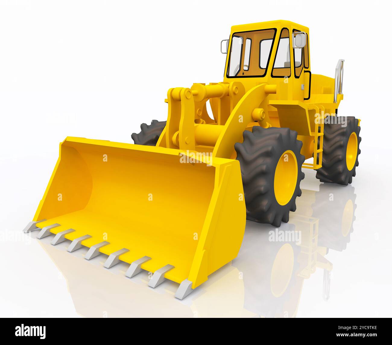 Wheel loader against a white background Stock Photo - Alamy