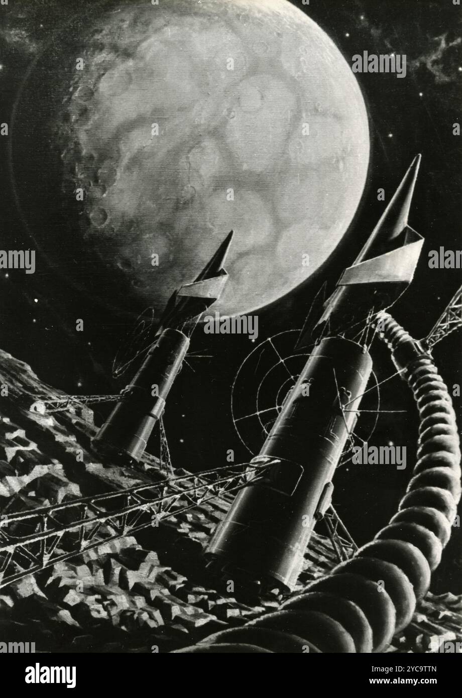 Cosmodrome on Phobos, drawing by Russian cosmonaut Alexei Leonov and ...