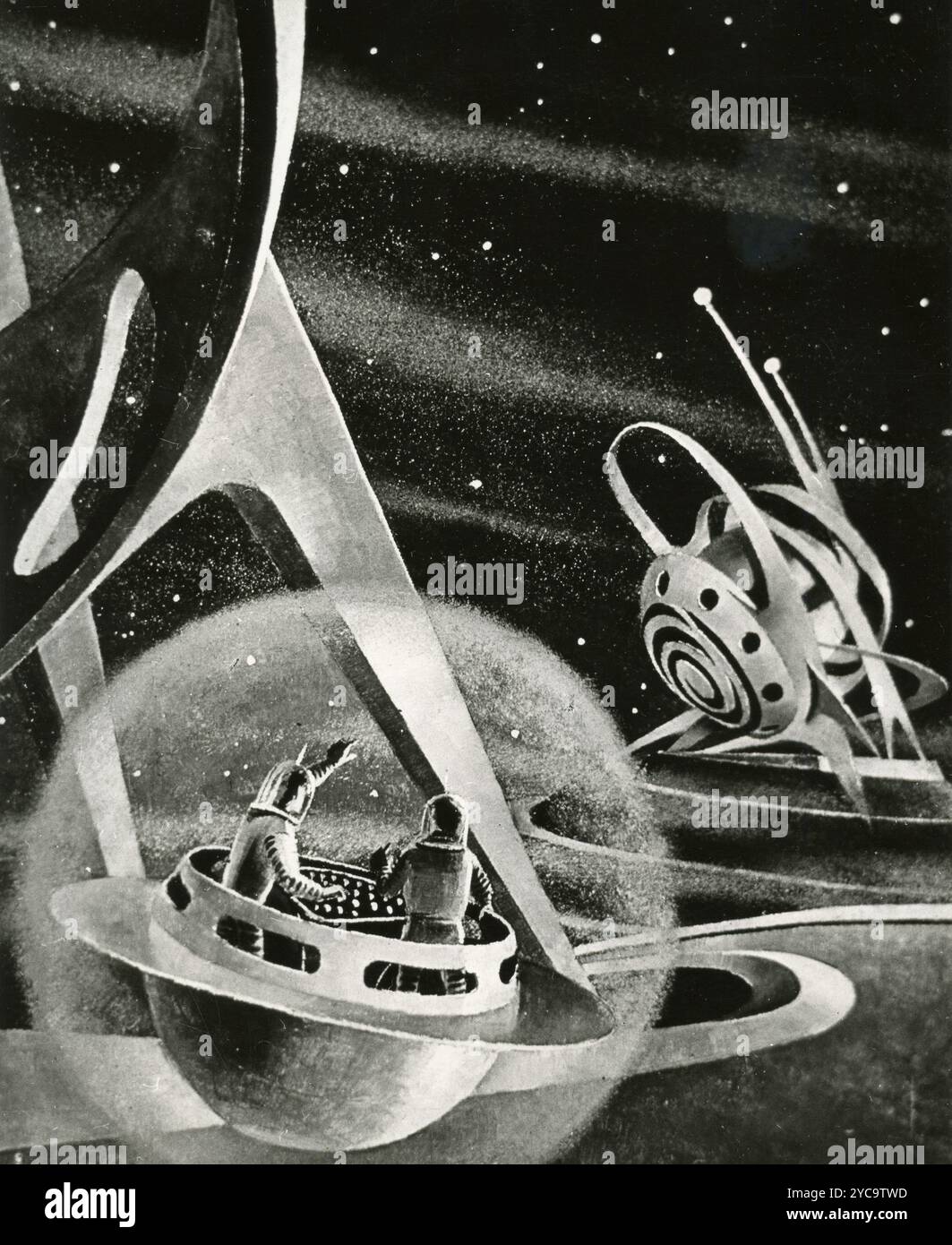 Meeting of extraterrestrial civilization, drawing by Russian artist ...