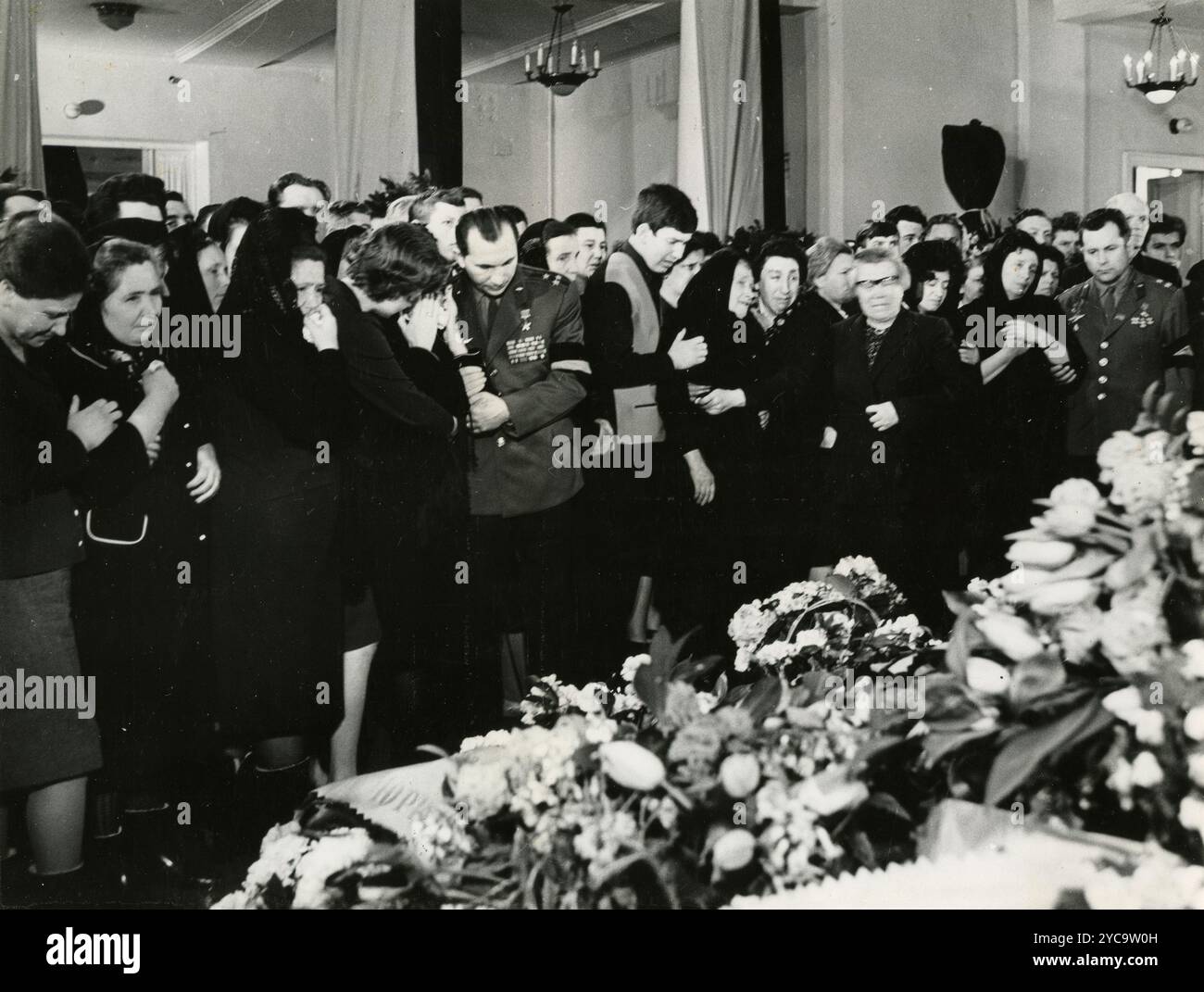 Relatives and friends of Russian cosmonaut Yuri Gagarin and Vladimir ...