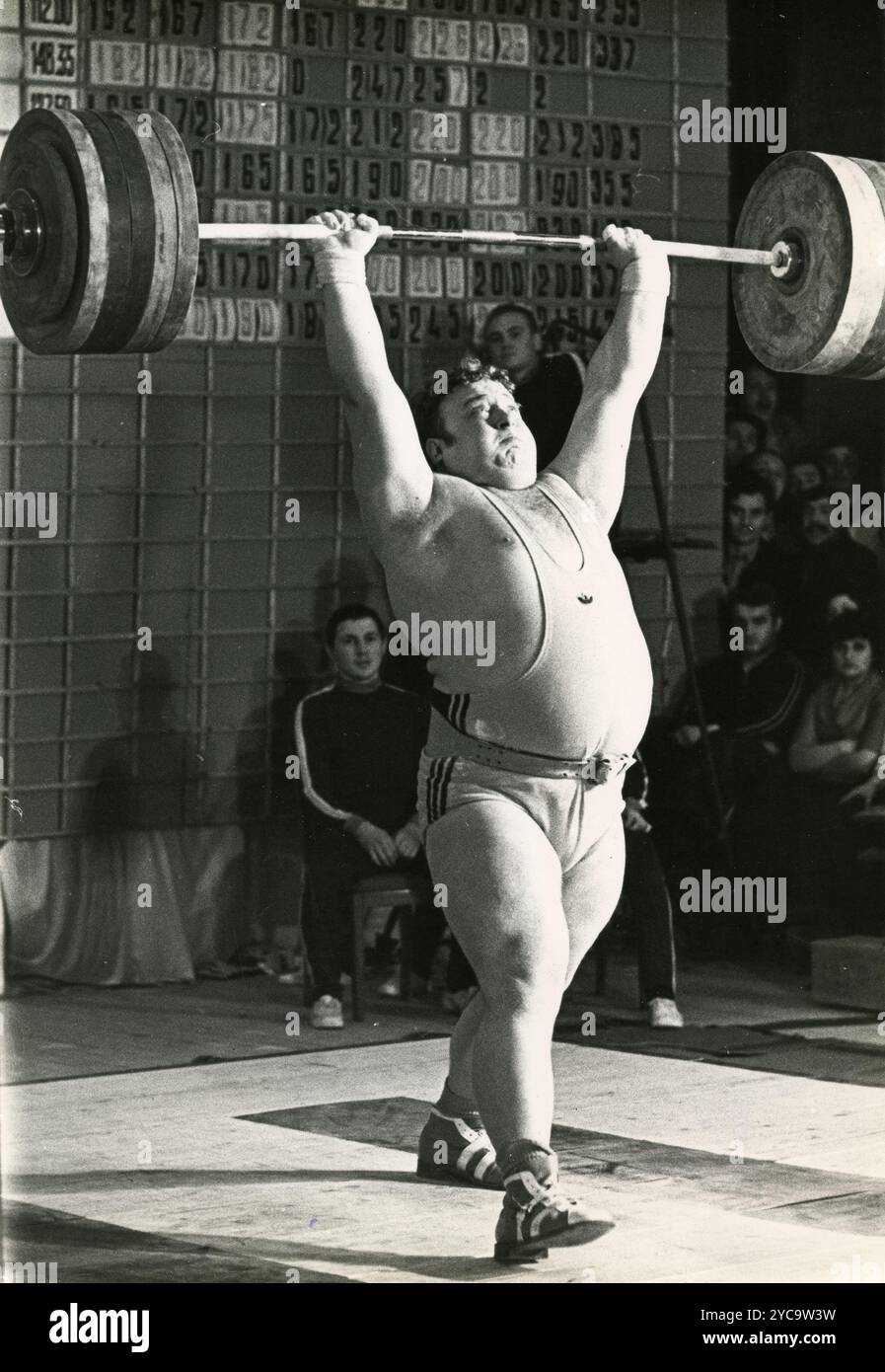 Russian weightlifter Vladimir Marchuk sets a new world record, 1981 ...