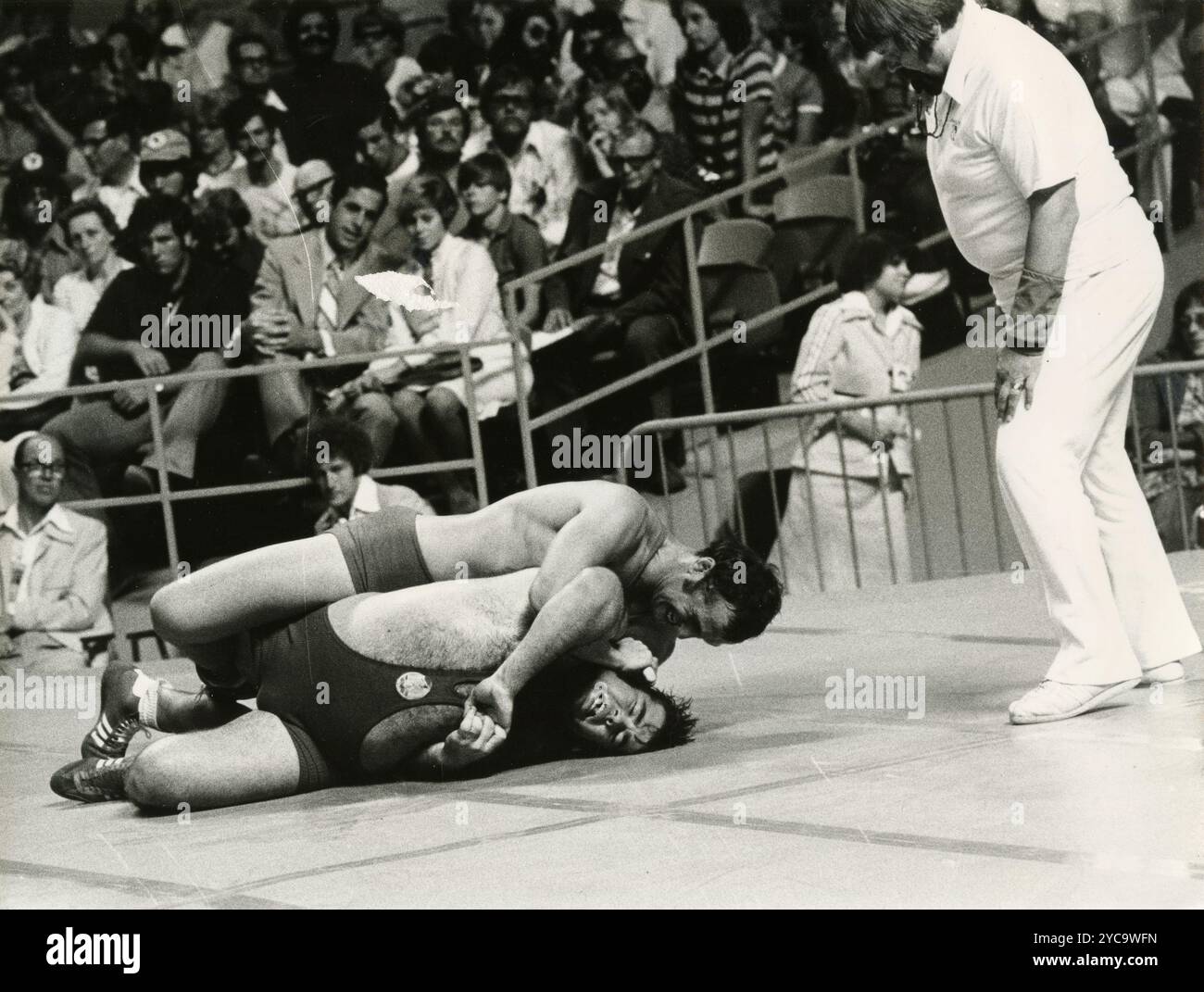 Freestyle professional wrestlers Soslan Andiev (top) and Alexander ...
