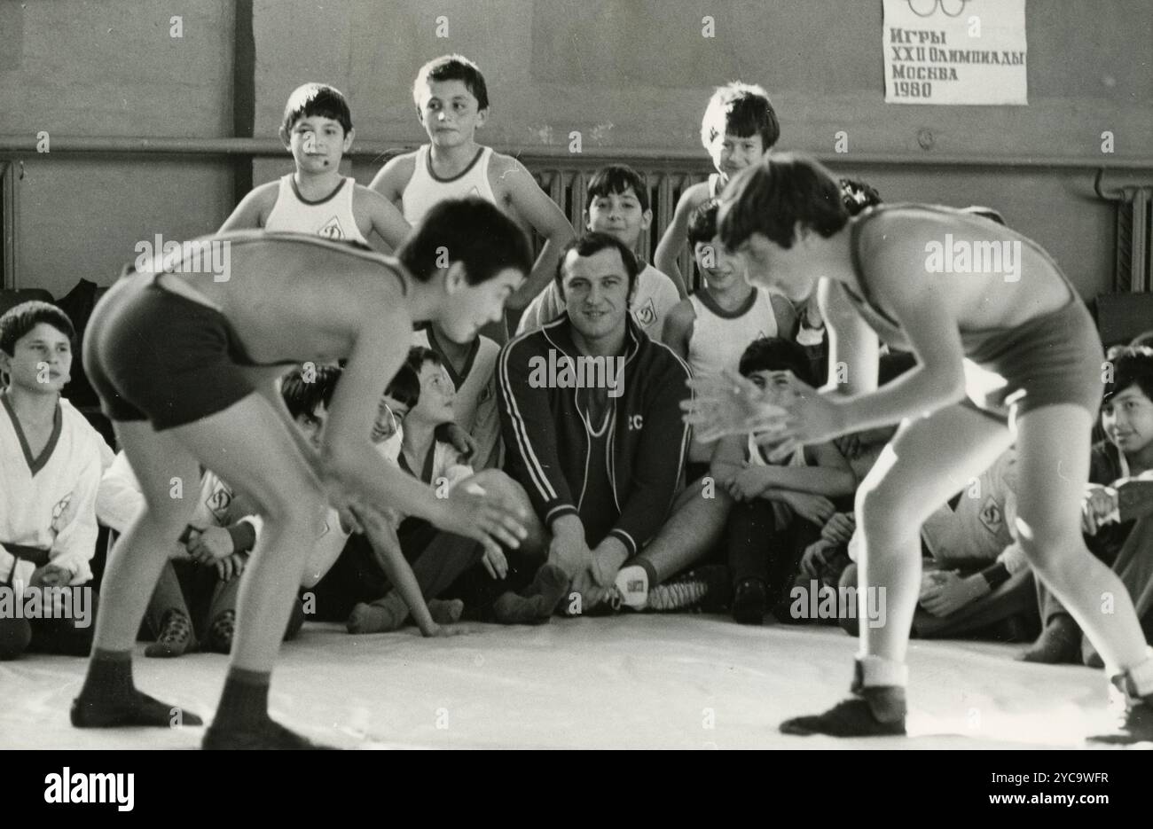 Freestyle professional wrestler Soslan Andiev assisting children sport ...