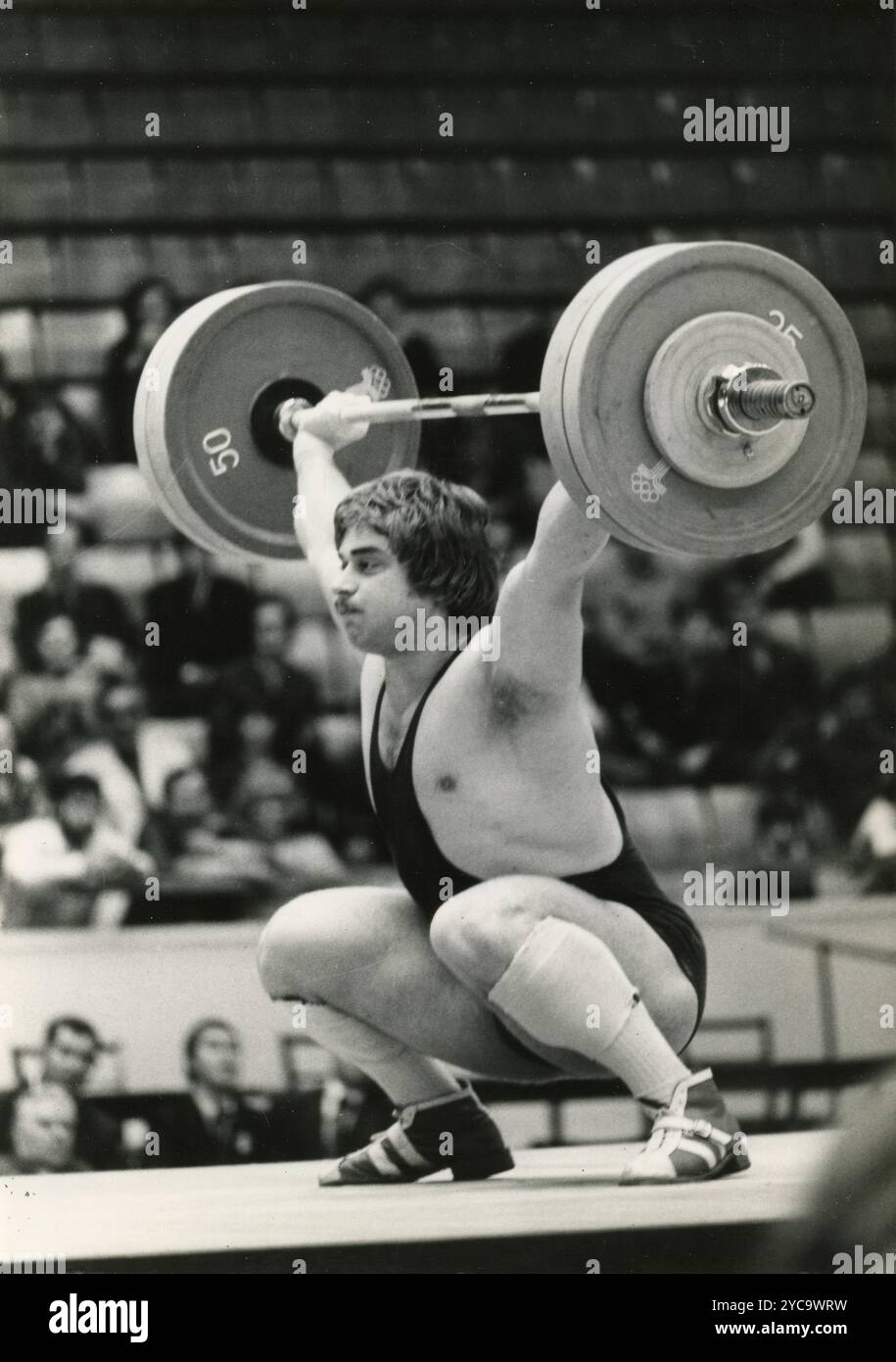 Soviet professional weightlifter Sergei Arakelov, Russia 1980 Stock ...