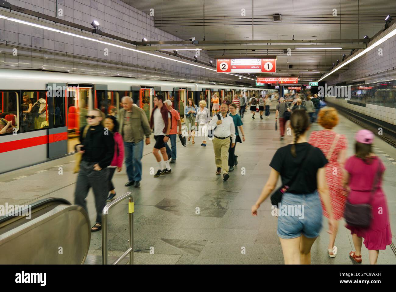 Prague, Czech Republic, July 4 2023. Museum metro station Stock Photo ...