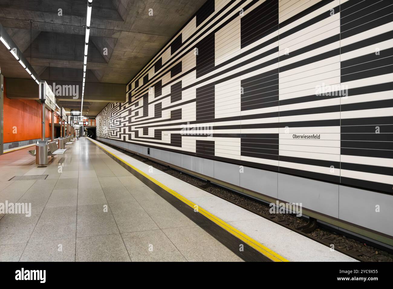 Germany, Munich, Bavaria, July 29, 2023. Oberwiesenfeld empty metro ...