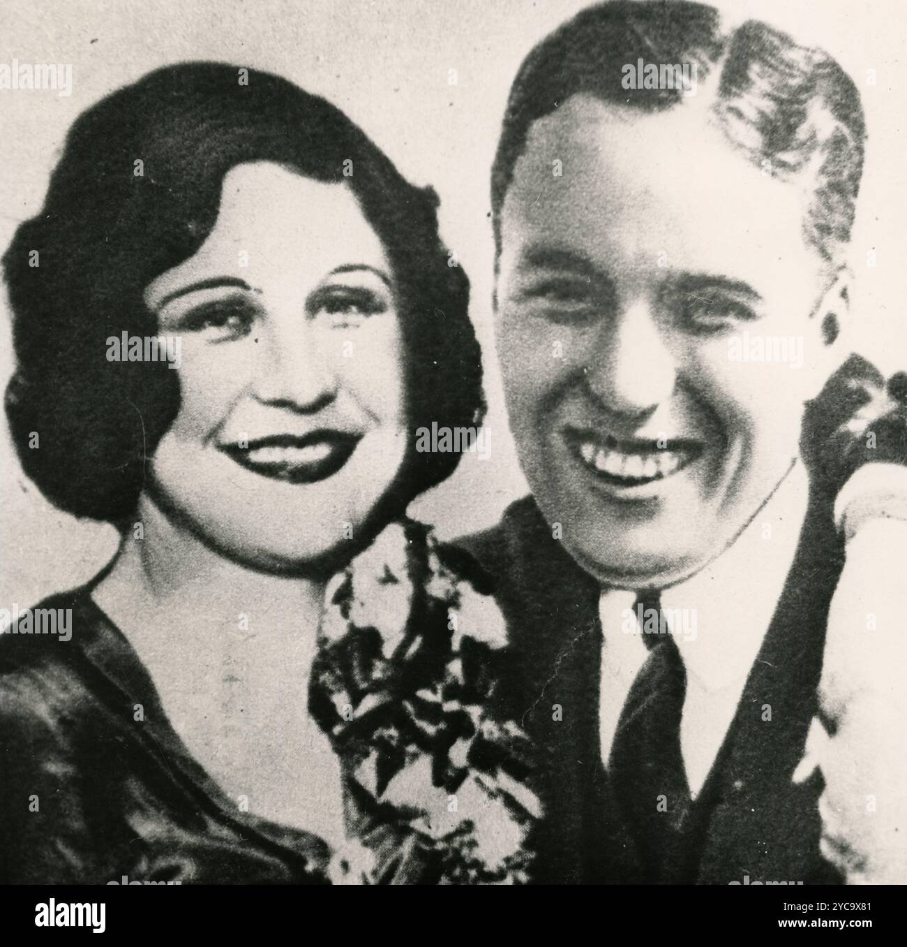 British actor Charlie Chaplin and wife Lita Grey the day of the wedding ...