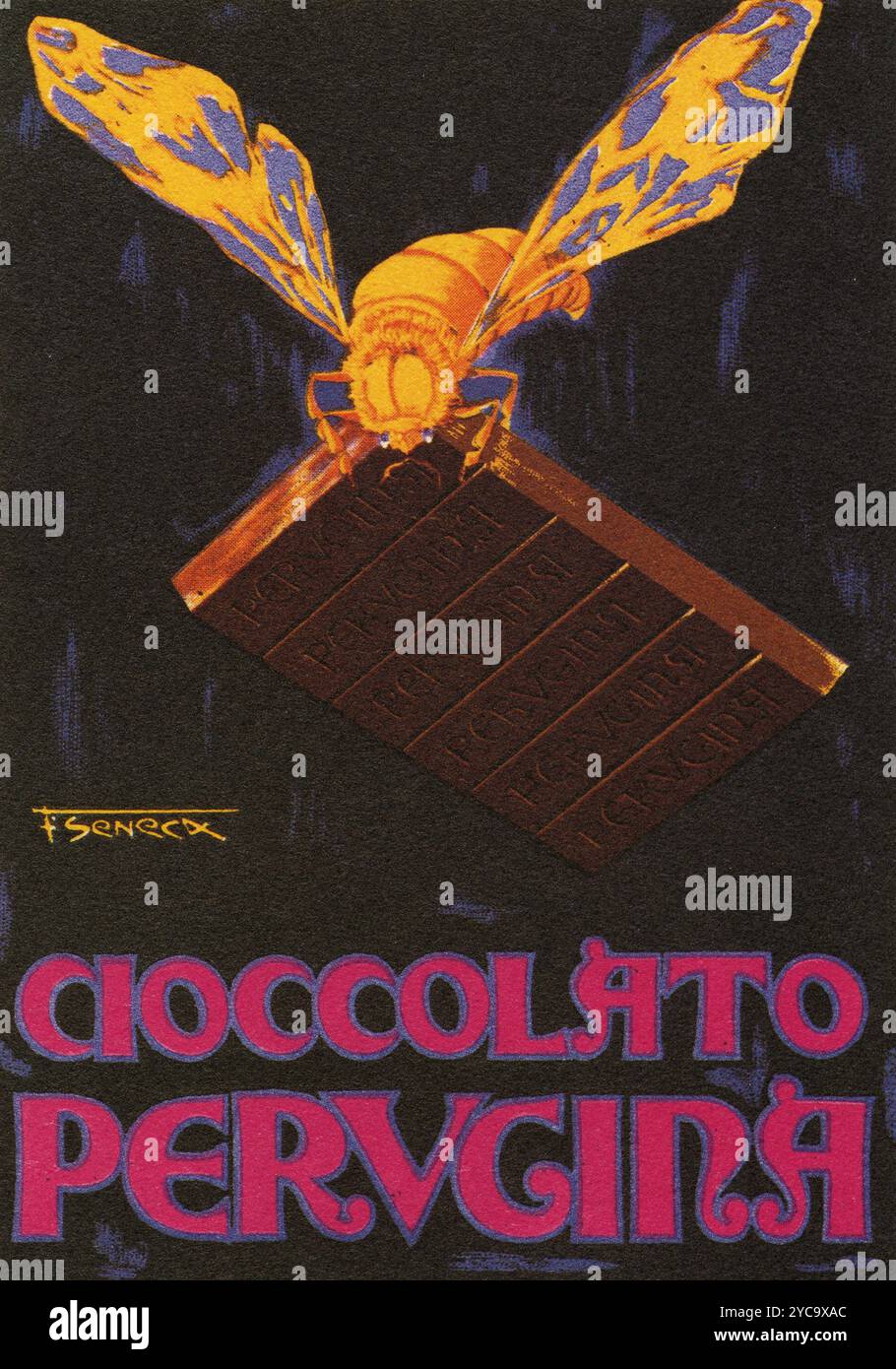 Vintage advertising of Italian chocolate factory Perugina, Italy 1920s ...