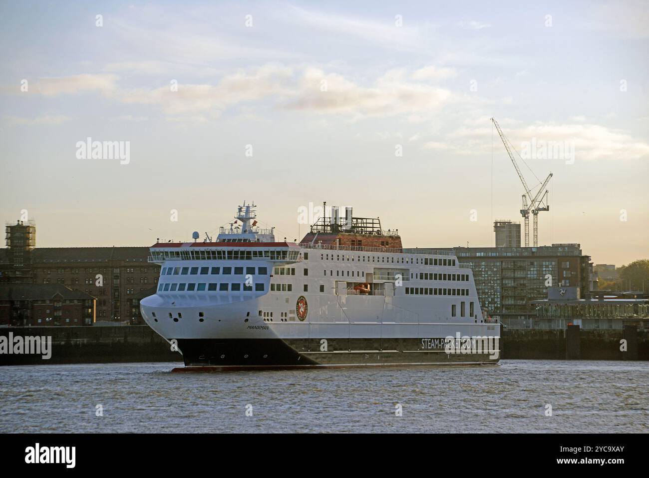 Isle of Man Steam Packet flagship, MANXMAN, conducting berthing trials ...