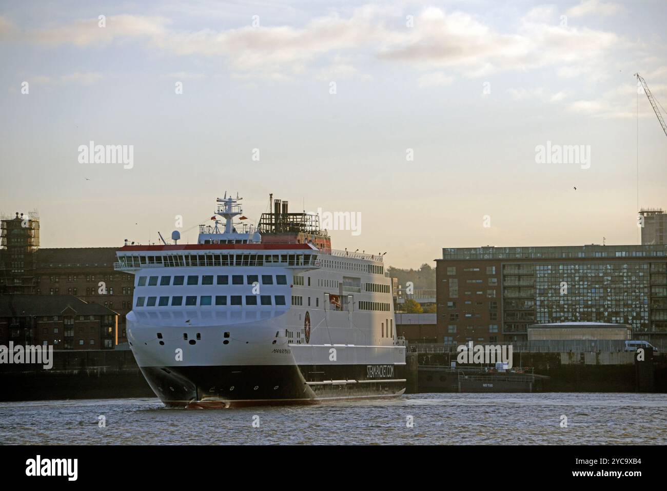 Isle of Man Steam Packet flagship, MANXMAN, conducting berthing trials ...