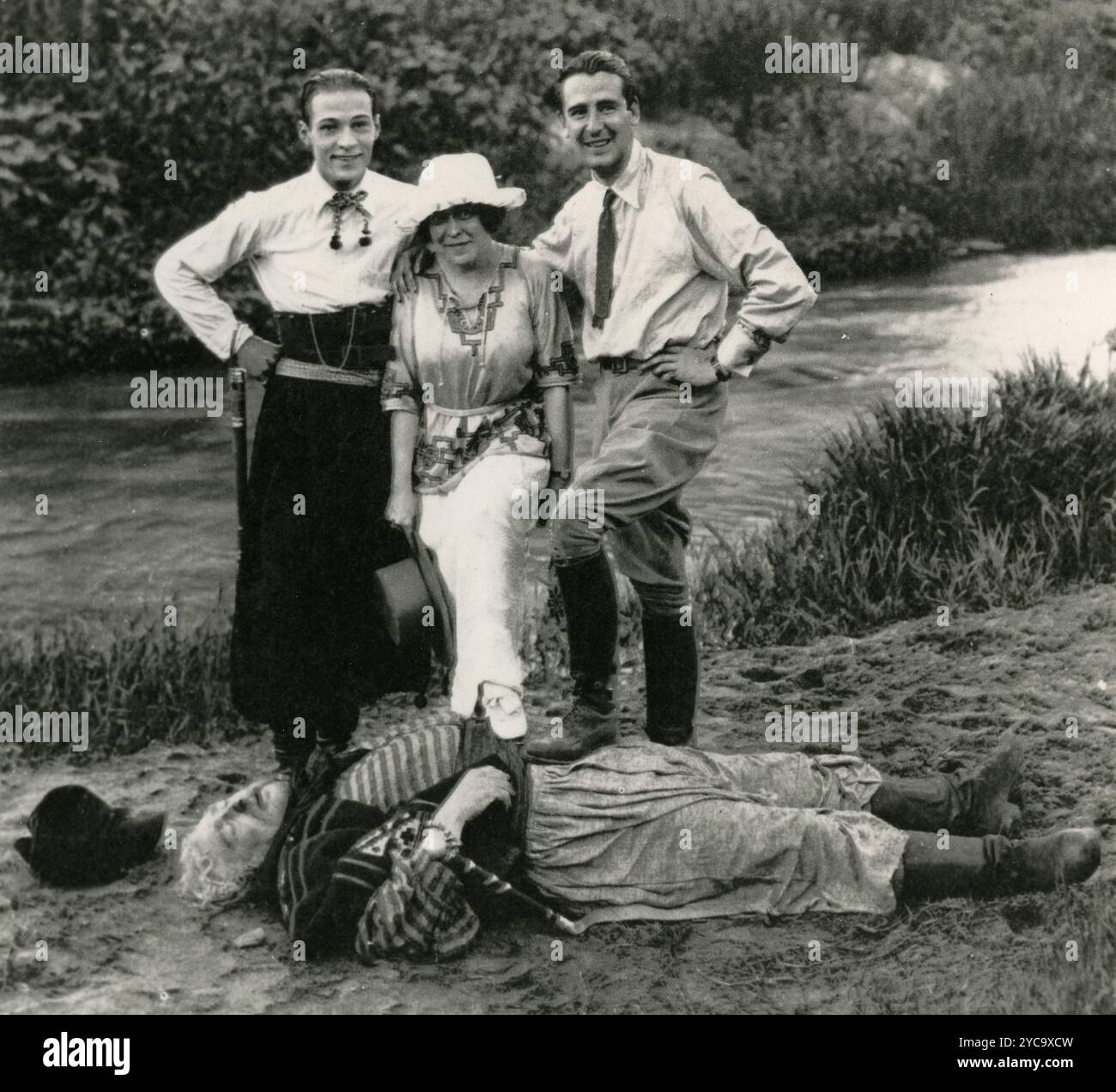 Actor Rodolfo Valentino, June Mathis and director Rex Ingram, and ...