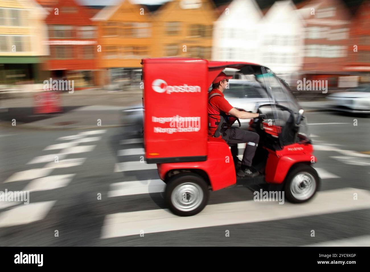 Electric "Paxster" postal service buggy, Bergen, Norway Stock Photo - Alamy