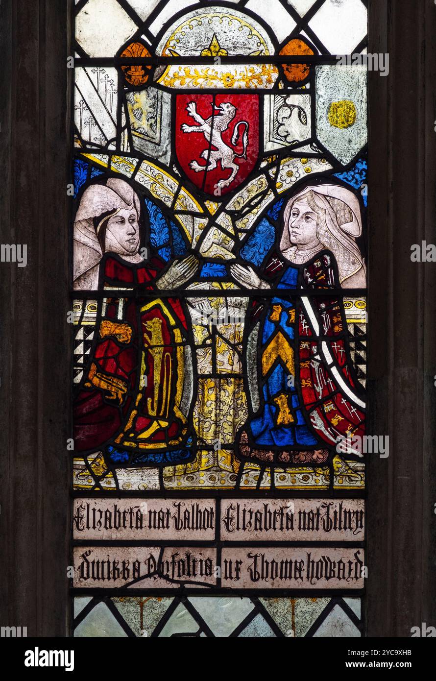 Medieval stained glass window, Holy Trinity church, Long Melford ...