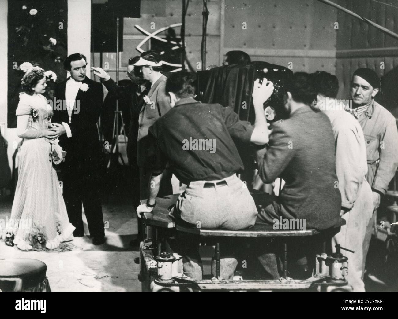 Filming a movie in the 1950s Stock Photo - Alamy