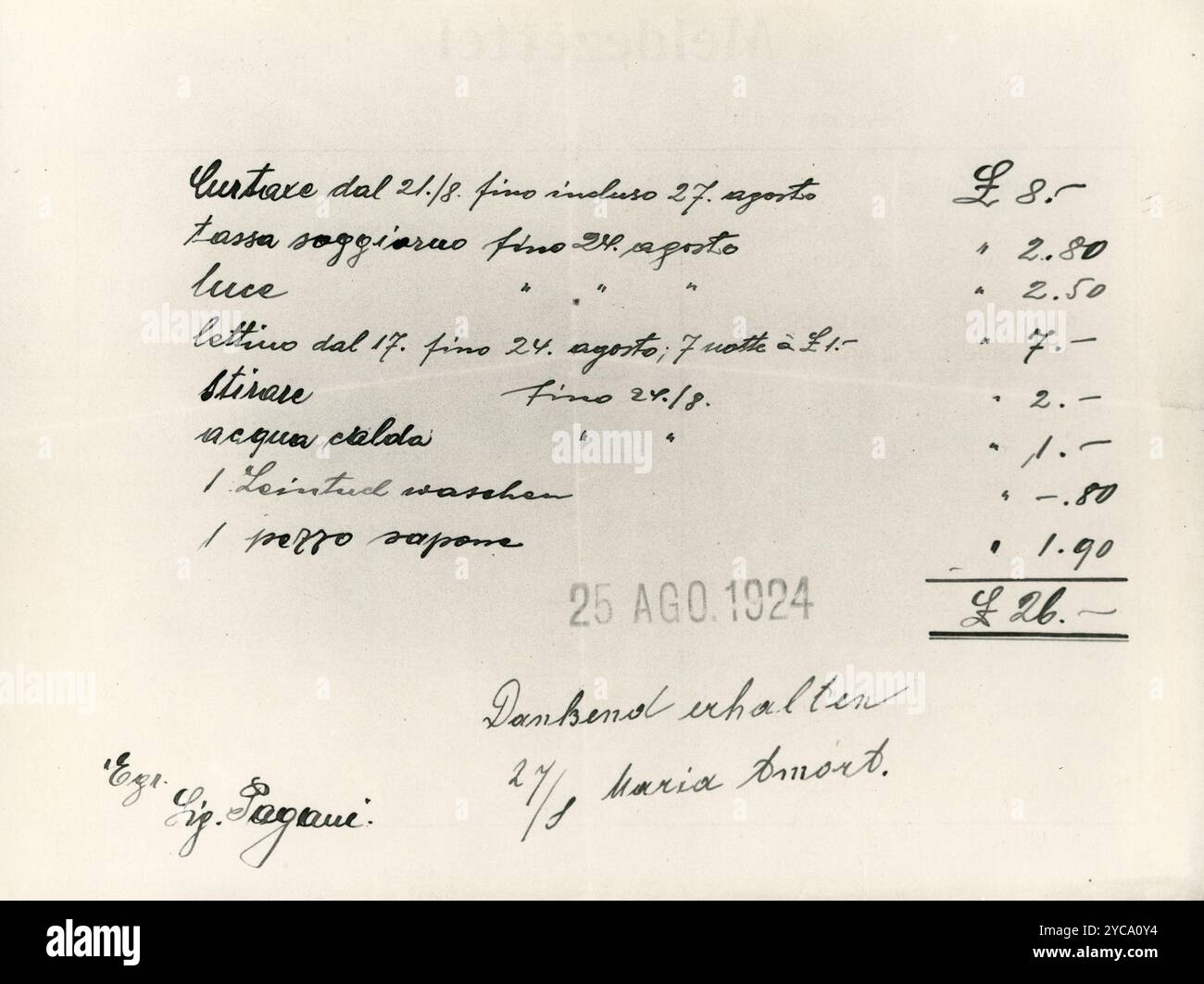 Hotel invoice hi-res stock photography and images - Alamy