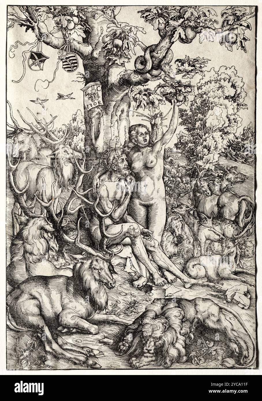 Lucas Cranach - Adam and Eve in Paradise - Characteristic of German ...