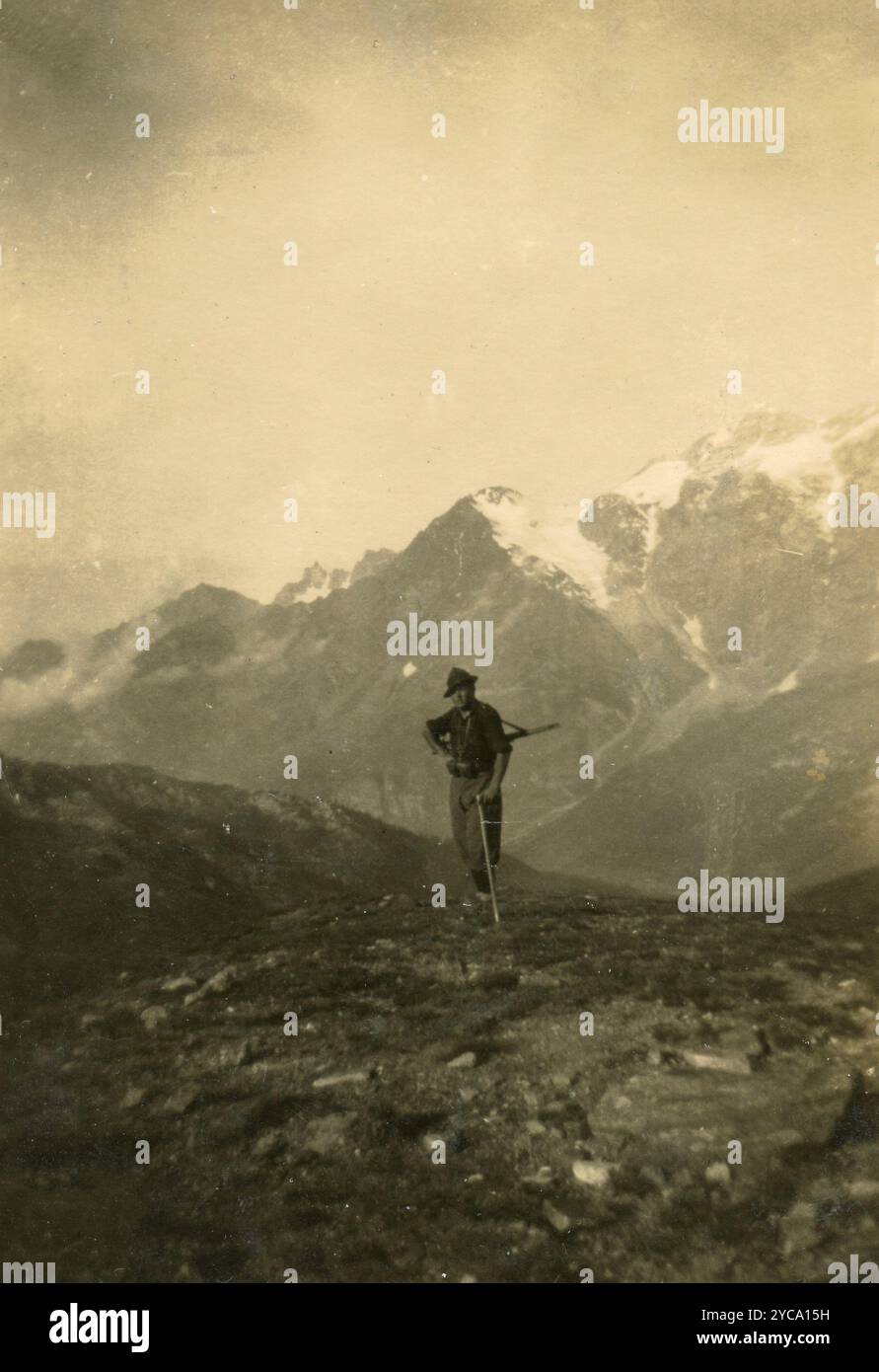 Italian Alpine military in the mountains, Italy 1920s Stock Photo - Alamy