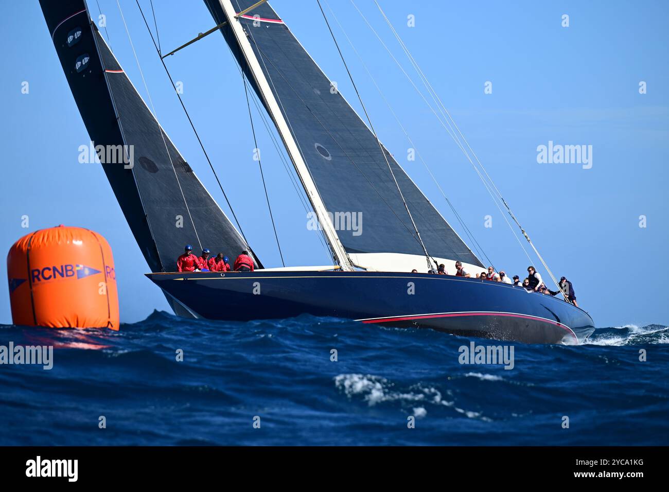 VELSHEDA, the 129’ / 39.25 m J Class yacht, competing in the very windy ...