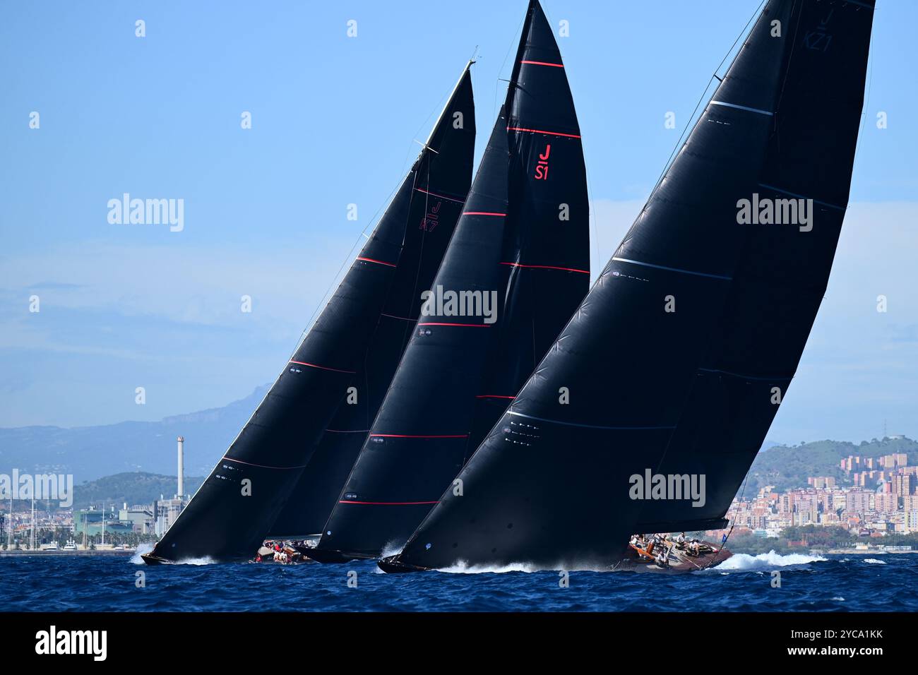 J Class yachts, competing in the very windy J Class Barcelona Regatta ...