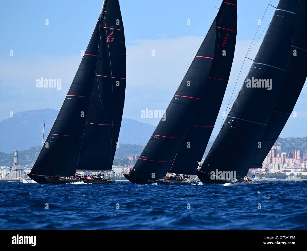 J Class yachts, competing in the very windy J Class Barcelona Regatta ...