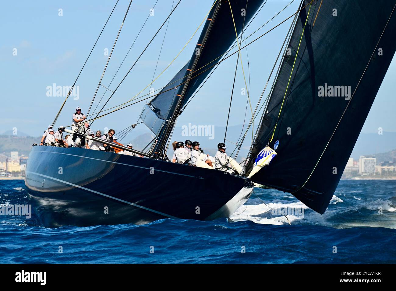 RAINBOW, the 131’ / 39.89 m J Class yacht, competing in the very windy ...
