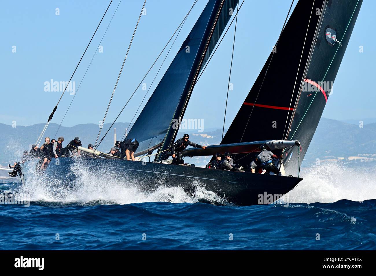 SVEA, the 143’ / 43.6 m, J Class yacht, competing in the very windy J ...