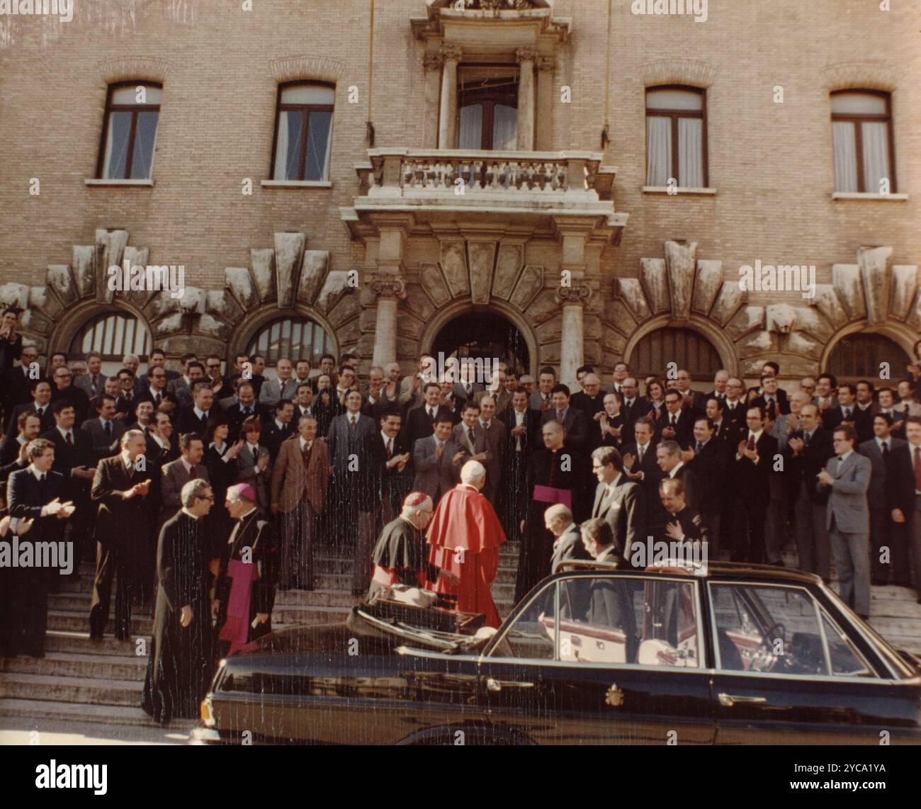 Pope Paul VI arriving with the car, Vatican City 1970s Stock Photo - Alamy