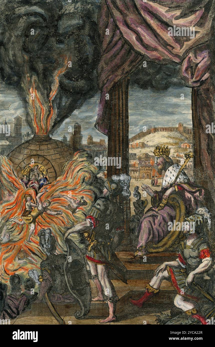 Daniel the Prophet: the three children in the fiery furnace, painting ...