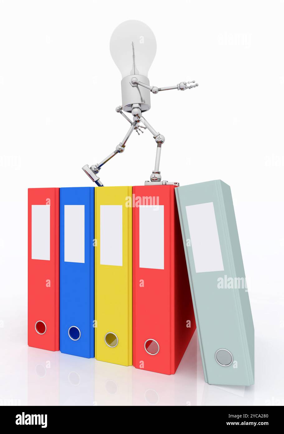 Light bulb figure with ring binders Stock Photo - Alamy