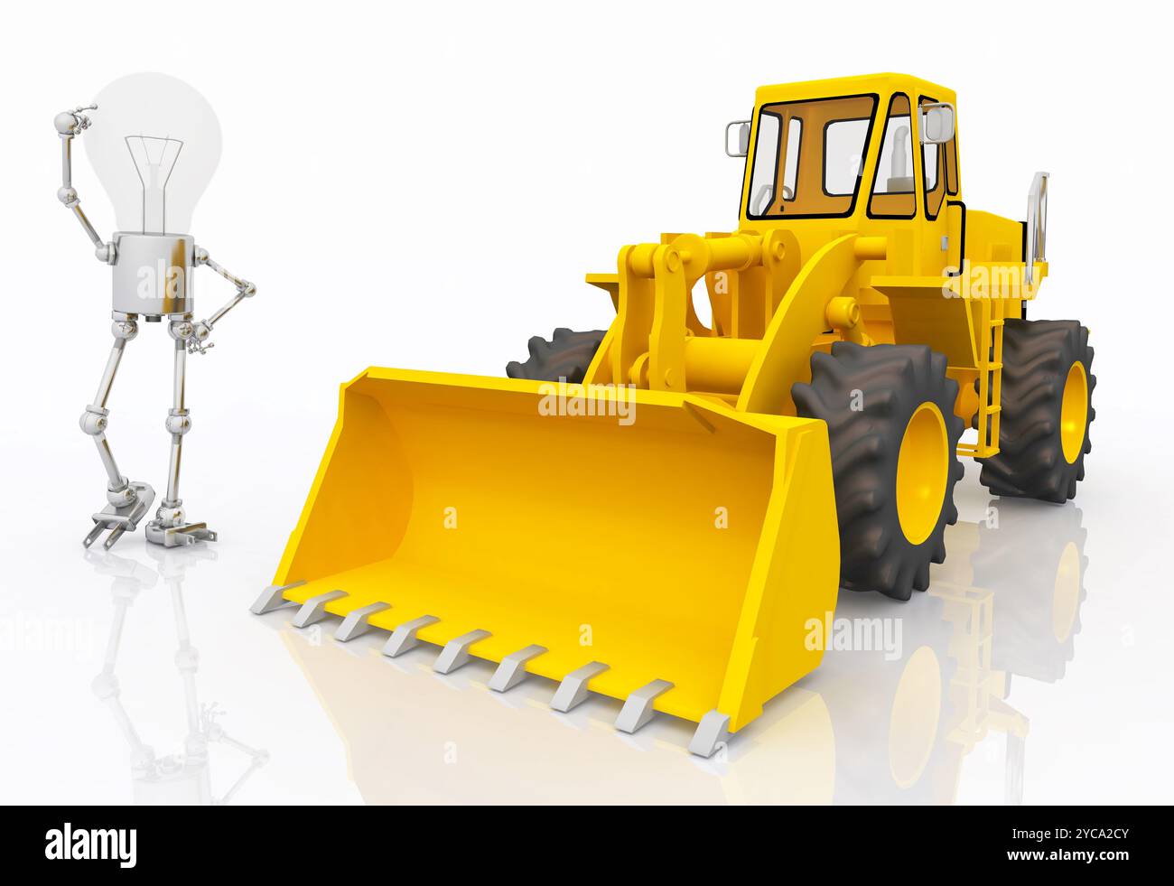 Light bulb figure and wheel loader Stock Photo - Alamy