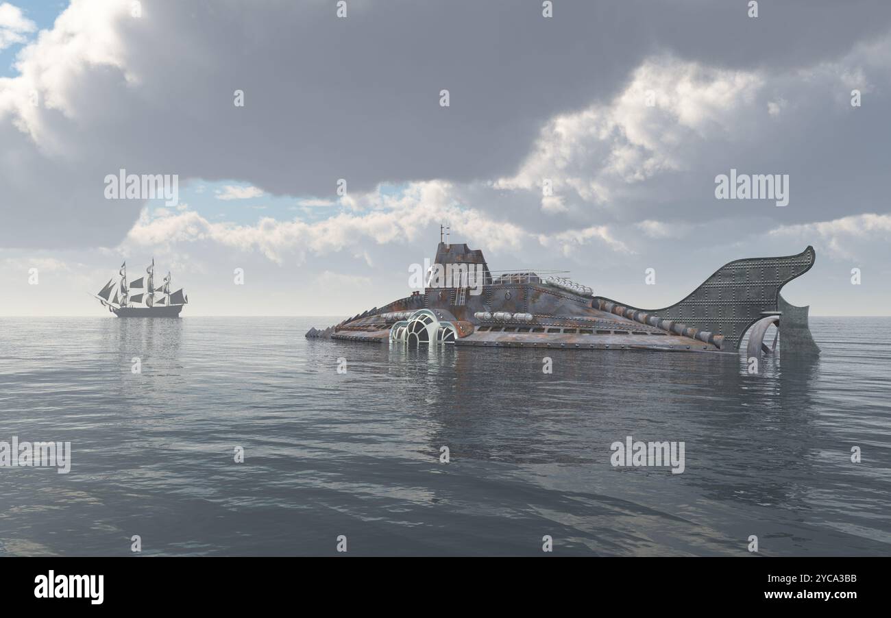 Steampunk ship hi-res stock photography and images - Alamy