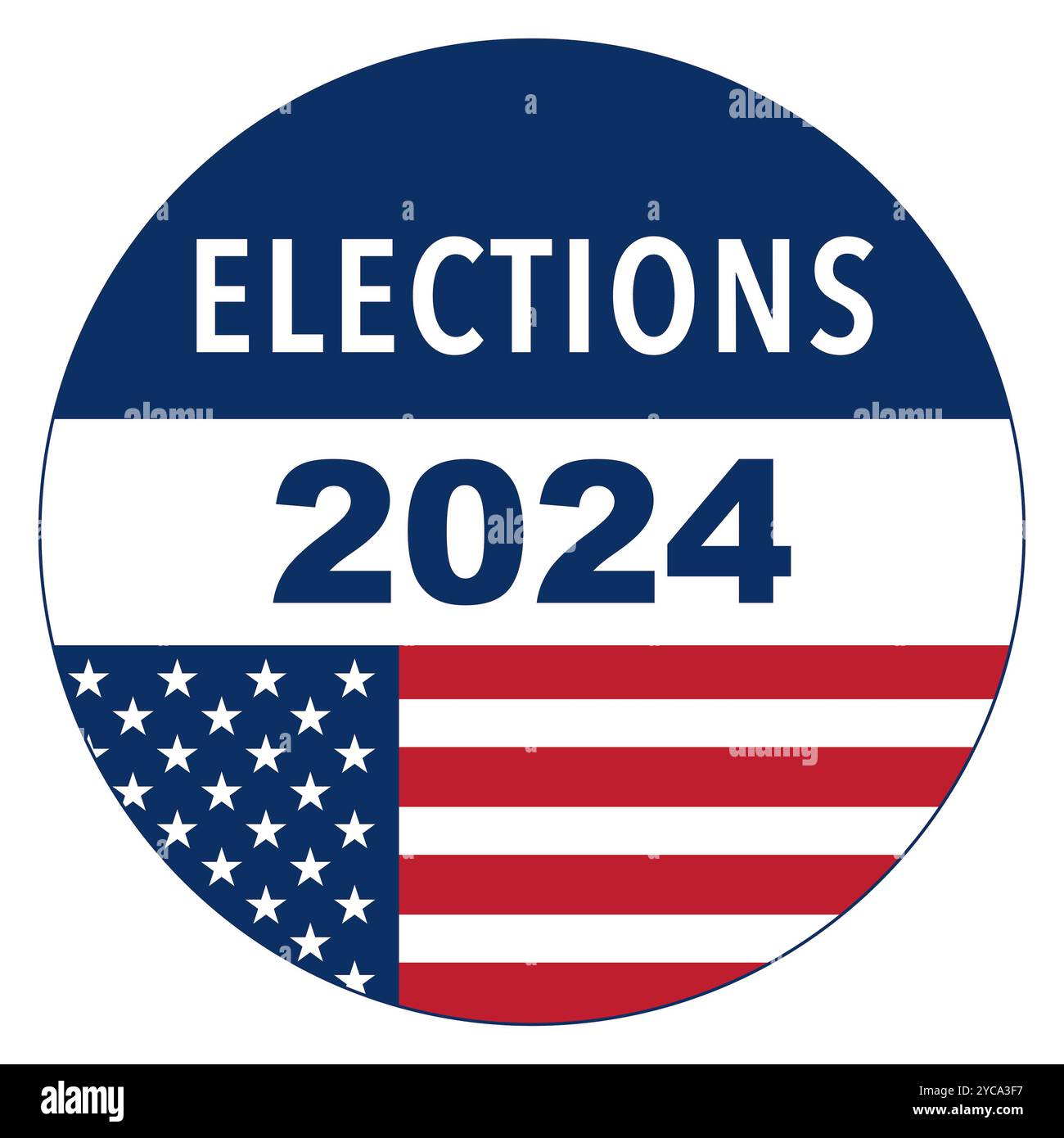 Round sticker with USA flag for the 2024 presidential elections Stock ...