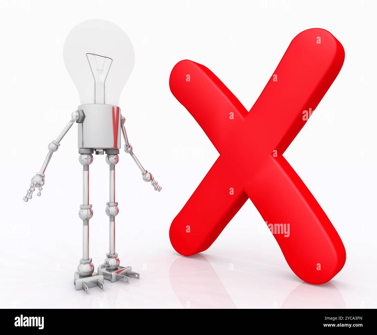 Light bulb figure with cross sign Stock Photo - Alamy