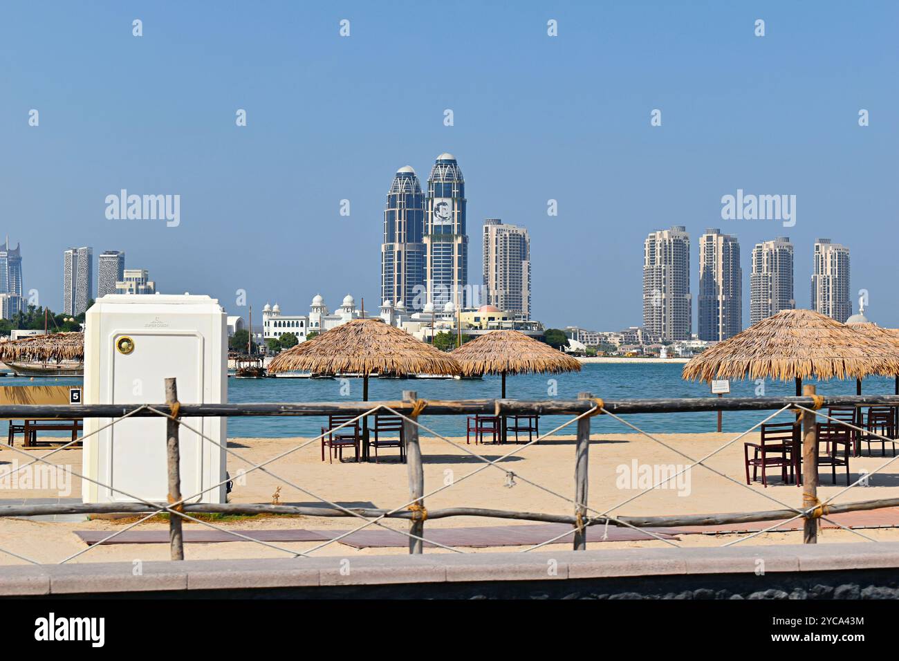 The Pearl Island, a luxurious man-made island located along the ...