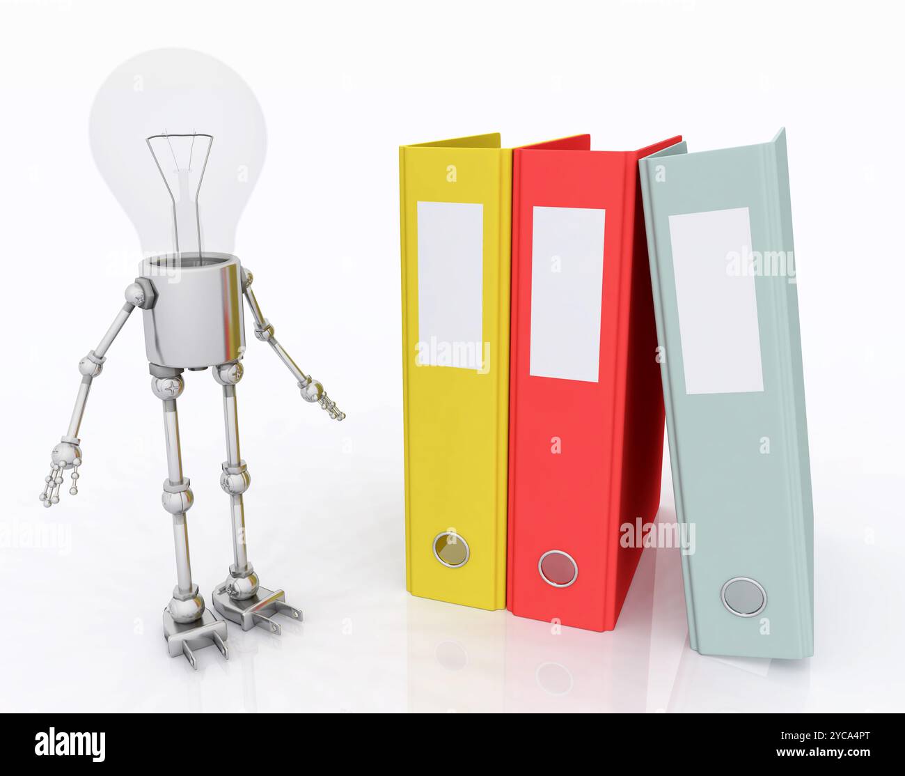 Light bulb figure with ring binders Stock Photo - Alamy