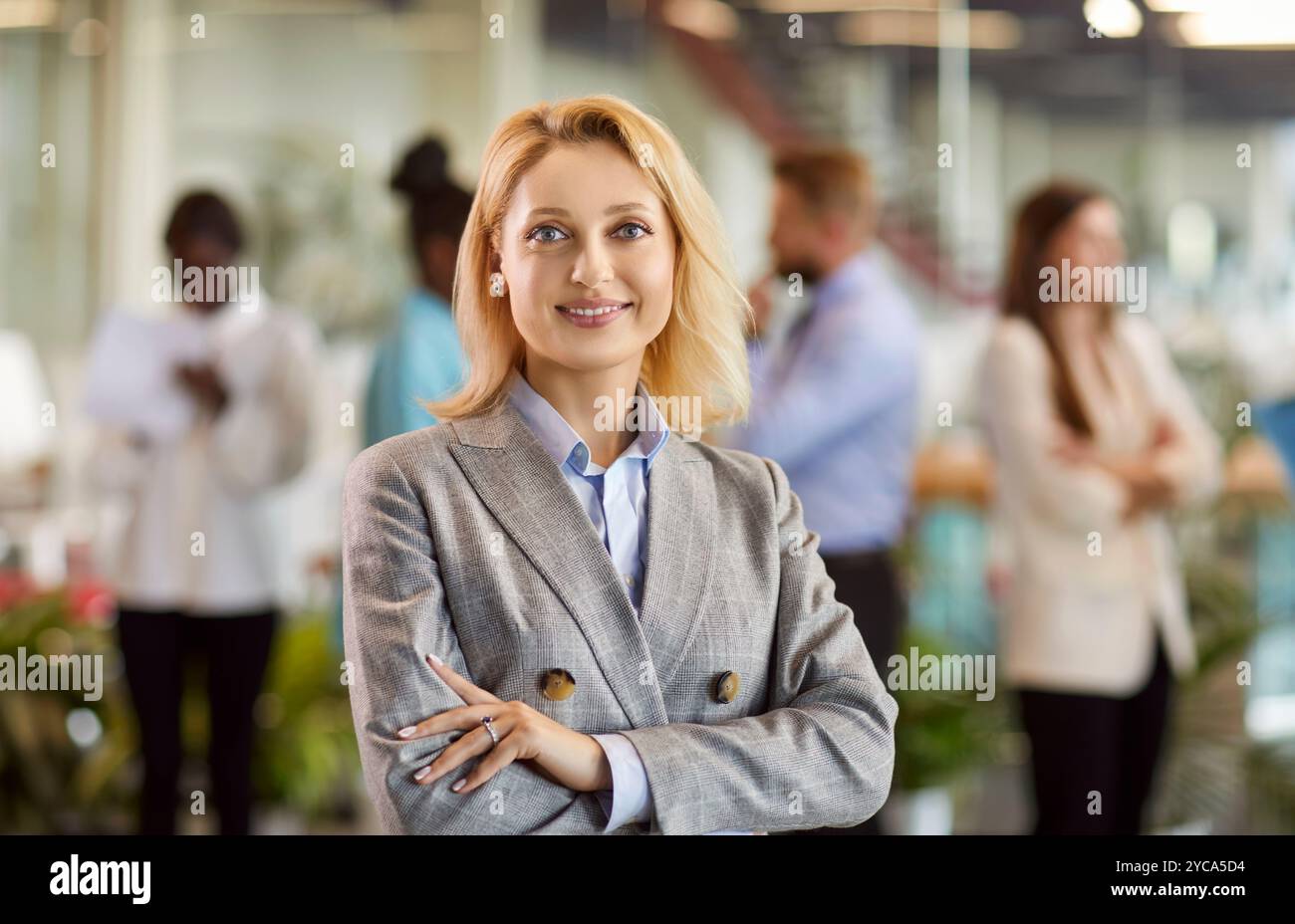 Happy female boss, positive confident lady, company director in formal ...