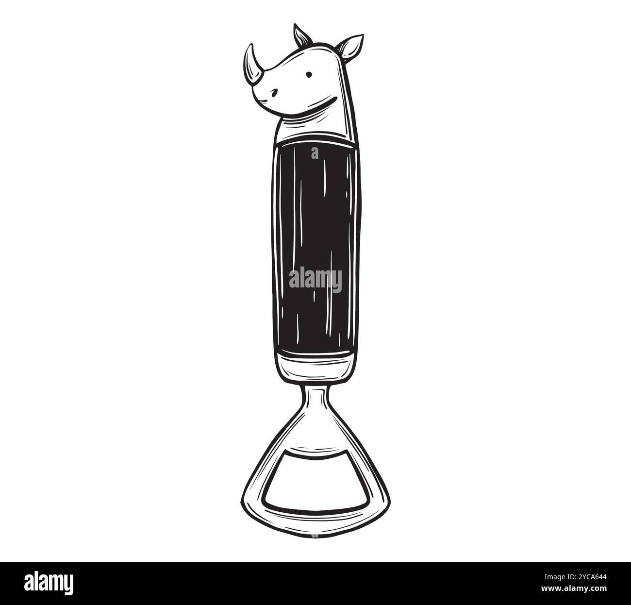 Hand Drawn Bottle Opener with rhinoceros Illustration. Tourist ...