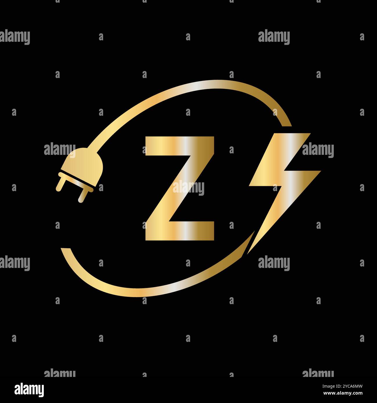 Letter Z Electrical Logo Concept With Electric Plug and Power Symbol Stock Vector Image & Art ...