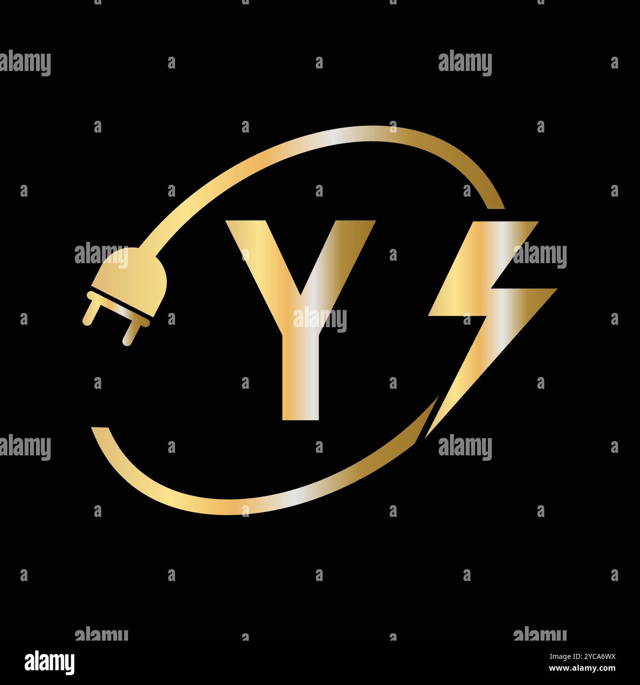 Letter Y Electrical Logo Concept With Electric Plug and Power Symbol ...