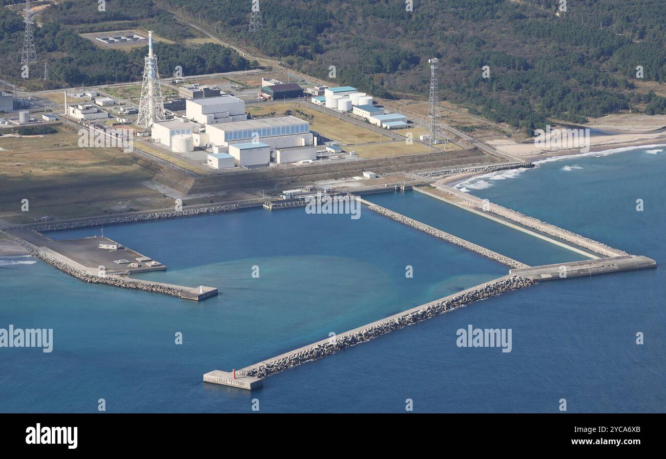 An aerial photo shows the Higashidōri Nuclear Power Plant in Higashi ...