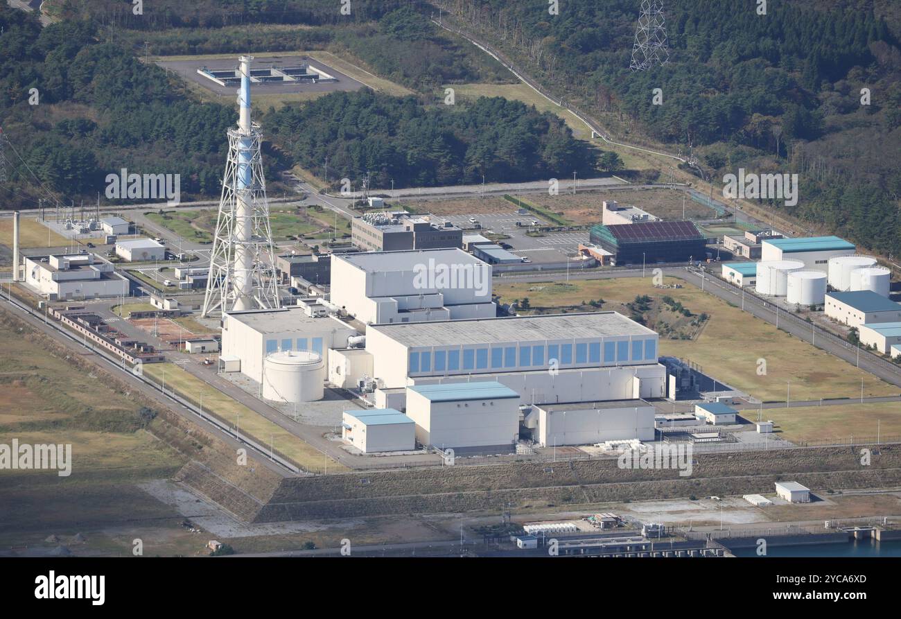 An aerial photo shows the Higashidōri Nuclear Power Plant in Higashi ...