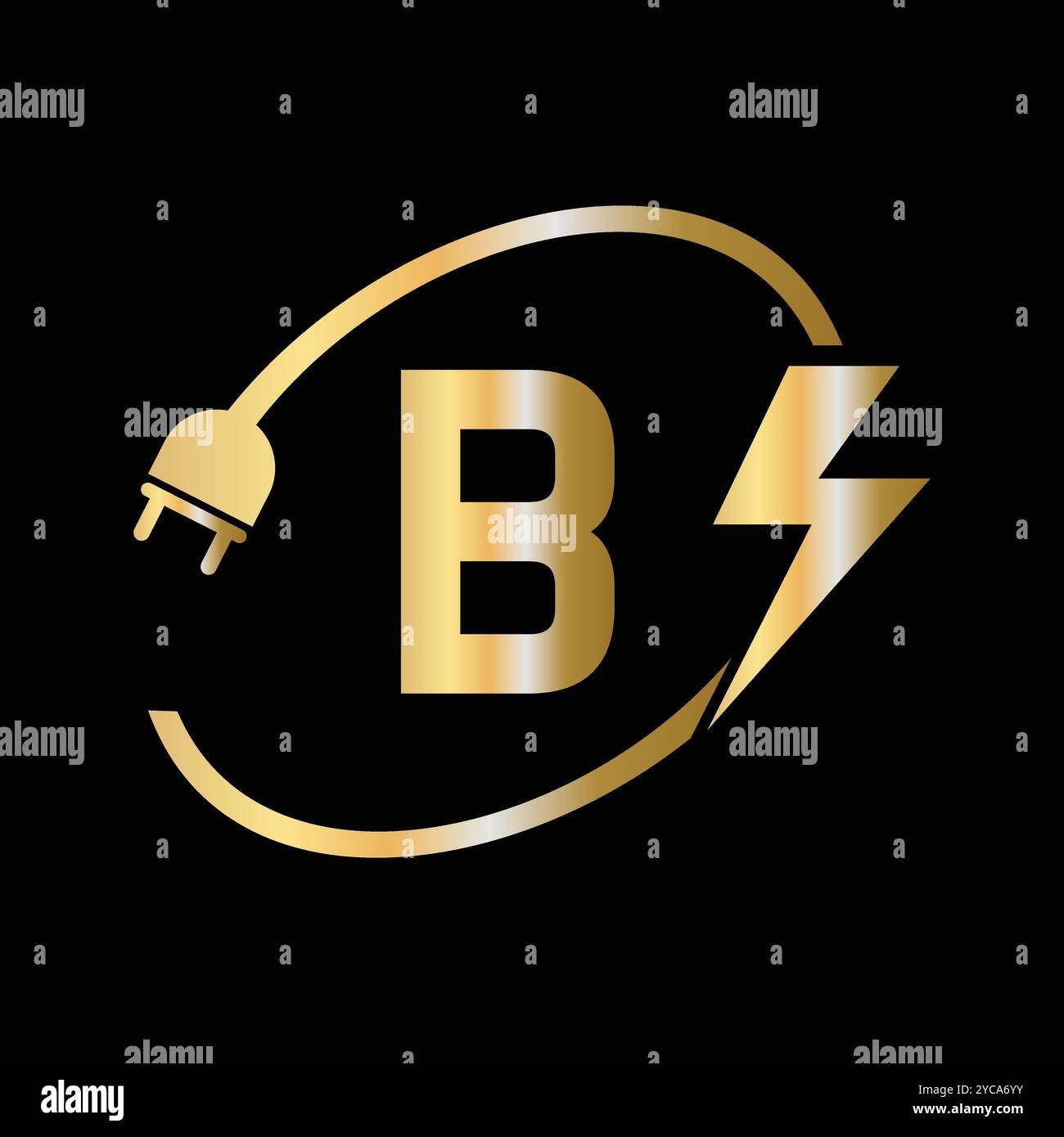 Letter B Electrical Logo Concept With Electric Plug and Power Symbol ...