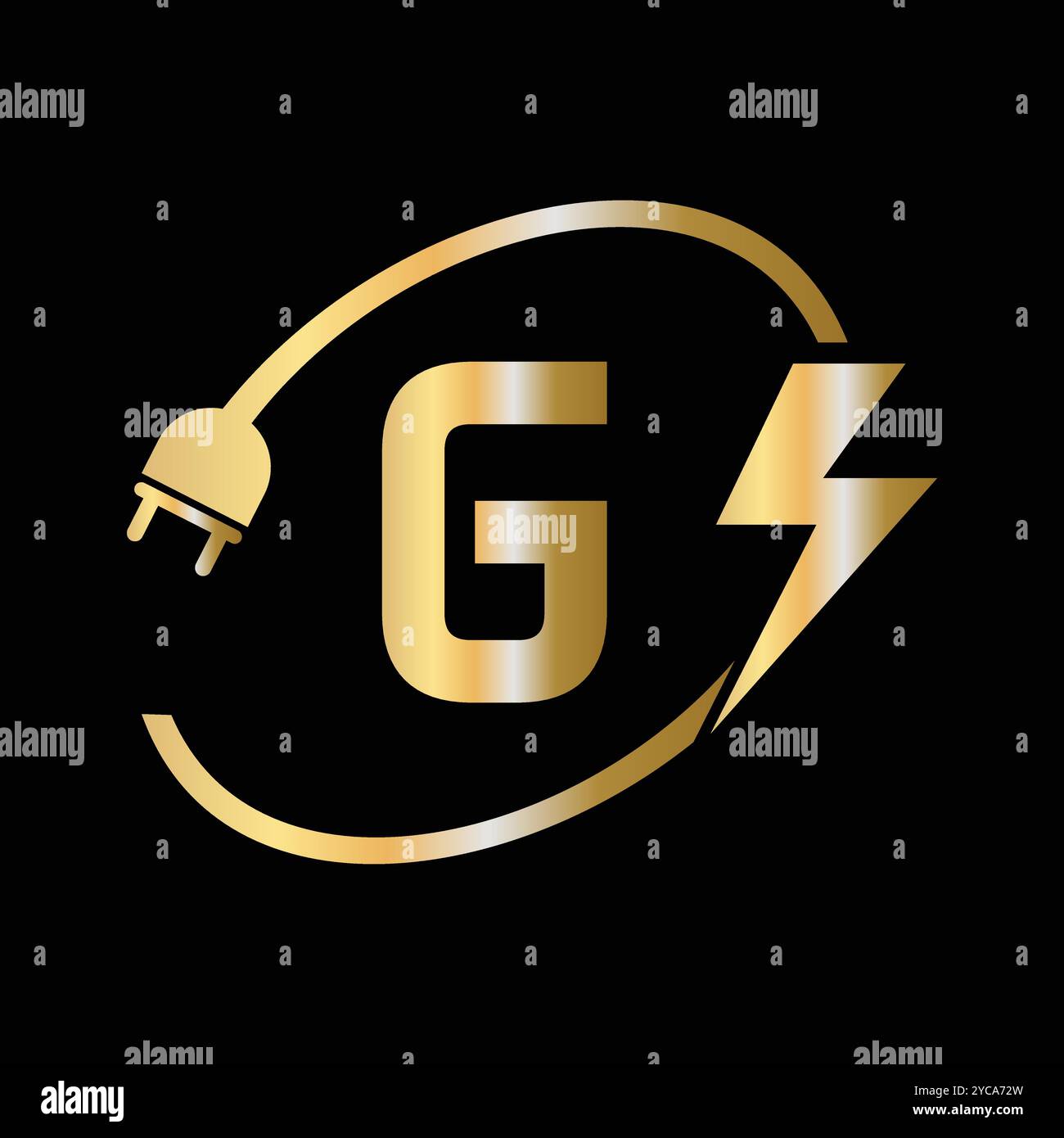 Letter G Electrical Logo Concept With Electric Plug and Power Symbol ...