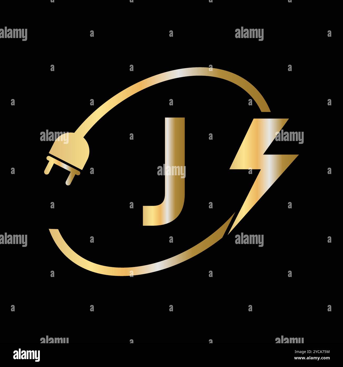 Letter J Electrical Logo Concept With Electric Plug and Power Symbol ...